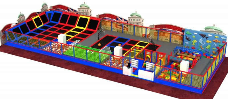 Indoor trampoline park has many play zones and popular by kids and adult.
